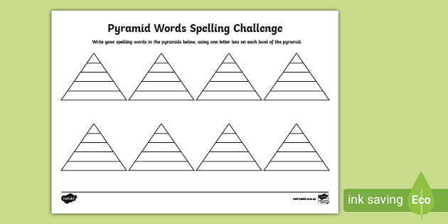 Pyramid Spelling Worksheet Primary English Resources