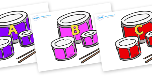 FREE! - A-Z Alphabet on Drums (Teacher-Made)
