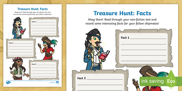 Fact Hunt Worksheet Pirate Theme (teacher made)
