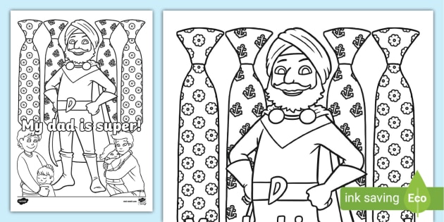 Super Dad Colouring Sheet (teacher made)