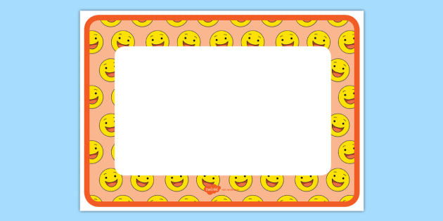 👉 Smiley Face Themed Blank Editable Classroom Display Poster