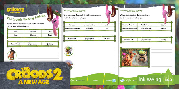 FREE! - The Croods: Early Writing Activities Ages 3-7