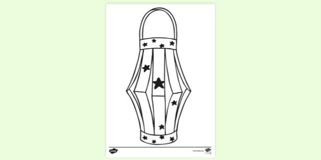 FREE! - Single Paper Lantern Colouring Sheet | Colouring Sheets