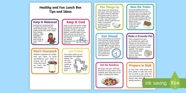 Healthy Lunch Box Tips and Ideas Flashcards (teacher made)