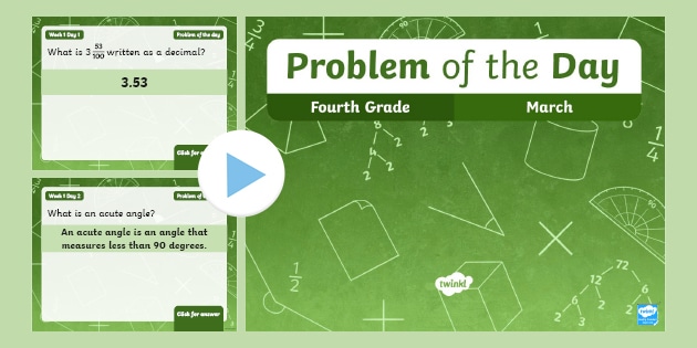 Fourth Grade Math Problem of the Day - March PowerPoint