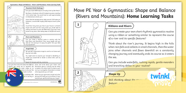 Move PE Year 6 Gymnastics: Shape and Balance (Rivers and Mountains): Home