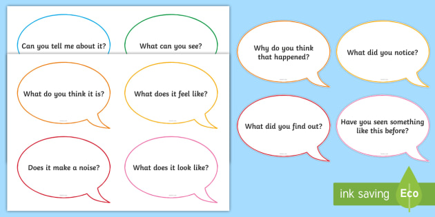 Investigation Area Question Cards (teacher made)