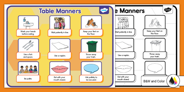 Table Manners Worksheet Great Idea For Learning To Set The Table!