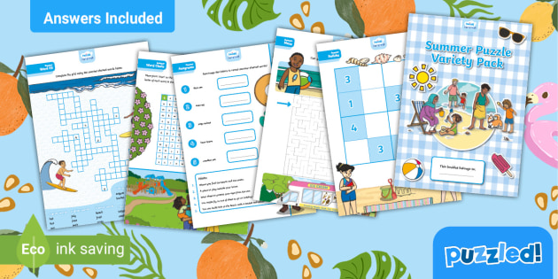 Summer Puzzle Variety Pack Activity Booklet - Twinkl
