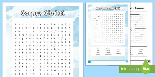 Corpus Christi Word Search (teacher made)