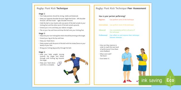 Rugby: Punt Kick Techniques Card