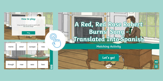 Robert Burns' Song in Spanish ‒ Interactive Matching Game