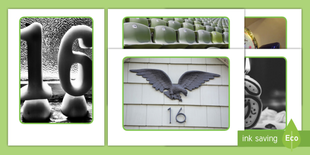 All About Number 16 Display Photo Pack (teacher made)