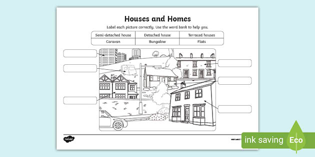 Houses and Homes Labelling Activity (teacher made)