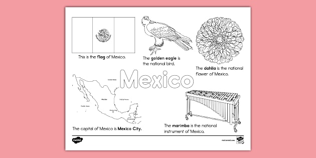mexico map coloring pages