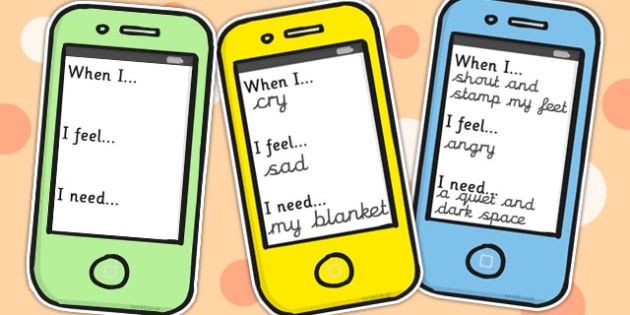 Emotions Phone Text Cards - Emotions, Phone, Text, Cards, Happy