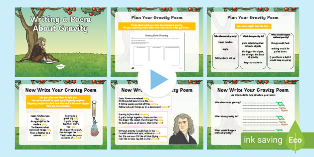 Writing a Poem About Gravity (teacher made)