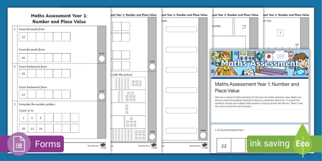 Maths Assessment Year 1: Number and Place Value - Twinkl