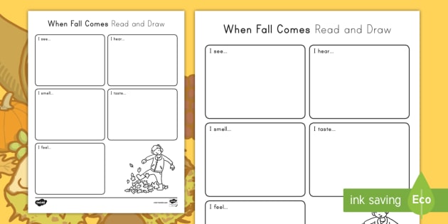 When Fall Comes Read and Draw Activity