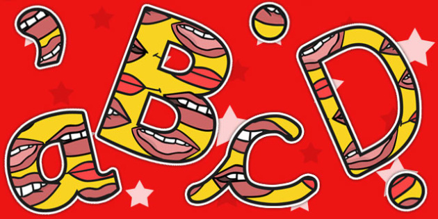 Mouth Themed Size Editable Display Lettering (teacher made)