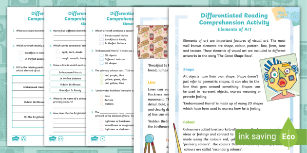 Elements of Art Differentiated Reading Comprehension