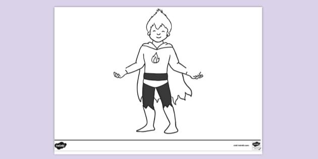 FREE! - Superhero Boy Colouring Sheet (teacher made)
