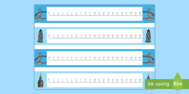 Bridges and Buildings Themed Numbers to 20 Number Line