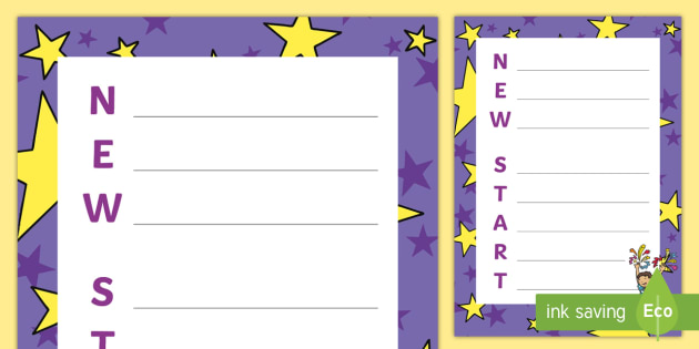New Start Acrostic Poem (teacher made)