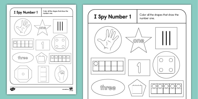 Number Sense I Spy Number 1 Activity