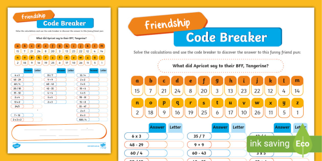 Friendship Code Breaker - Year 5 Maths (teacher made)