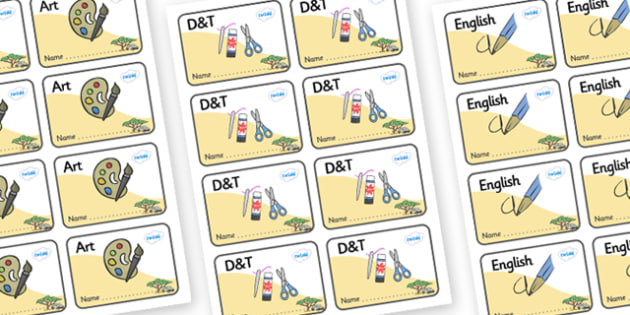Safari Themed Editable Book Labels