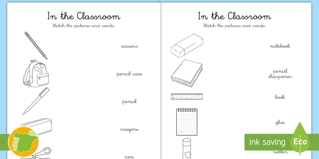 Ficha de actividad: Relaciona imágenes y palabras (12 palabras) - En la ...