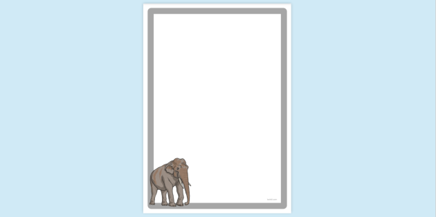 FREE! - Realistic Elephant Page Border (teacher made)