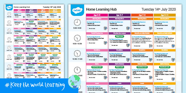 FREE! - Home Learning Hub Daily Plan Tuesday 14th July