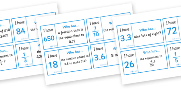 Year 6 Arithmetic Games - General Maths Loop Card Activity