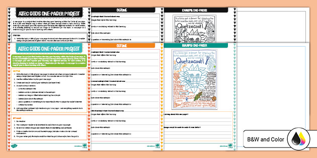 Aztec Gods One-Pager Project (teacher made)
