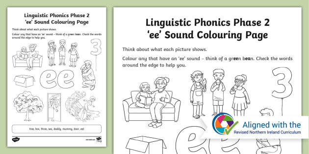 Linguistic Phonics Phase 2 'ee' Sound Colouring Page