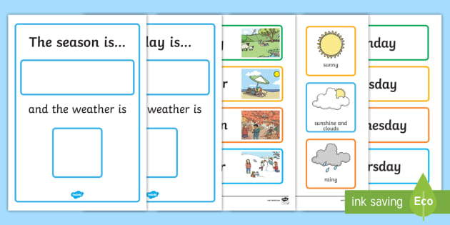 Day, Season and Weather Calendar - (teacher made)