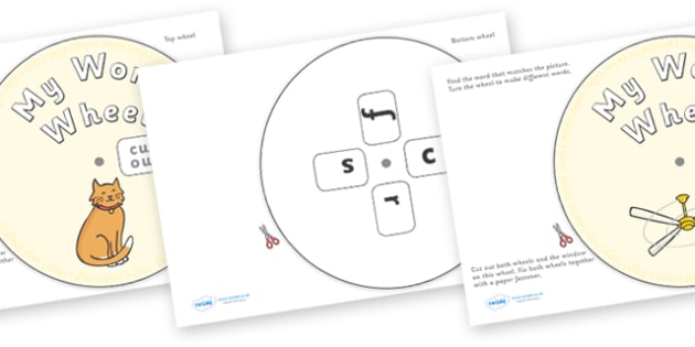 CVC Word Wheels Initial Sounds - CVC word wheels initial sounds