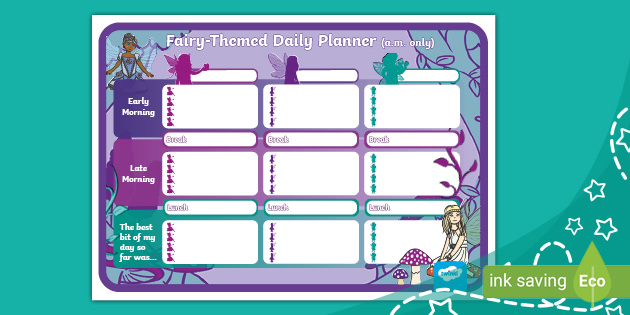 Fairy-Themed Daily Planner (teacher made)