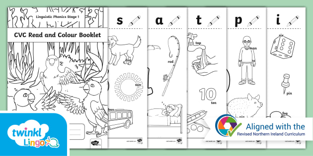 Linguistic Phonics Stage 1 CVC Read and Colour Booklet