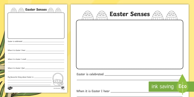 Easter Celebration Senses Worksheet / Activity Sheet - Easter