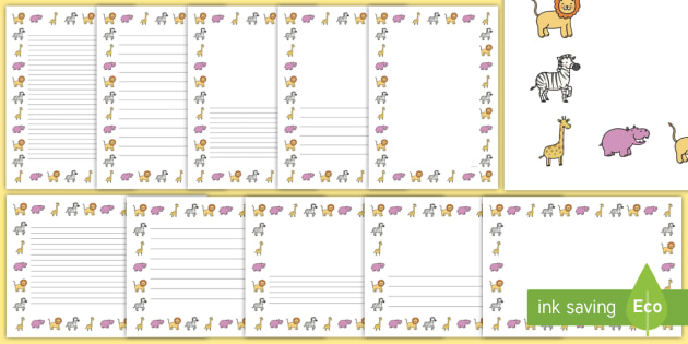 Safari Full Landscape Page Border (teacher made)