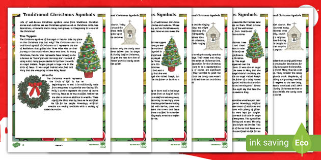 CfE Christmas Symbols Differentiated Differentiated Reading Comprehension