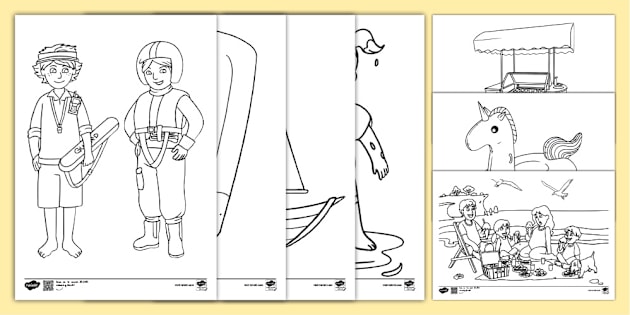 Seaside Colouring Sheets • Twinkl.com.au