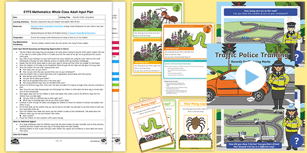 EYFS Maths: Records Traffic Using Marks Whole Class Adult Input Plan and