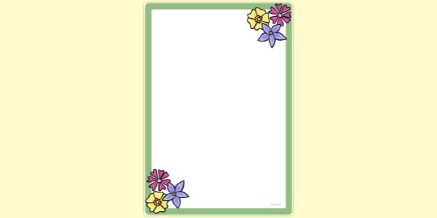 FREE! - Printable Floral Page Border (teacher made)