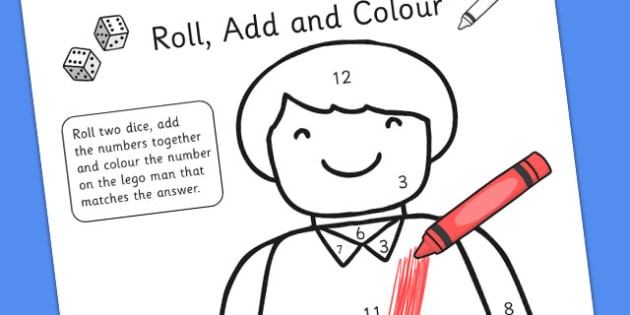 Toy Figure Roll Addition Colour Activity (teacher made)