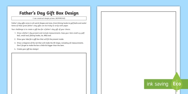 Father's Day Gift Box Design Worksheet / Worksheet