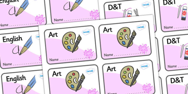 Pink Themed Editable Book Labels